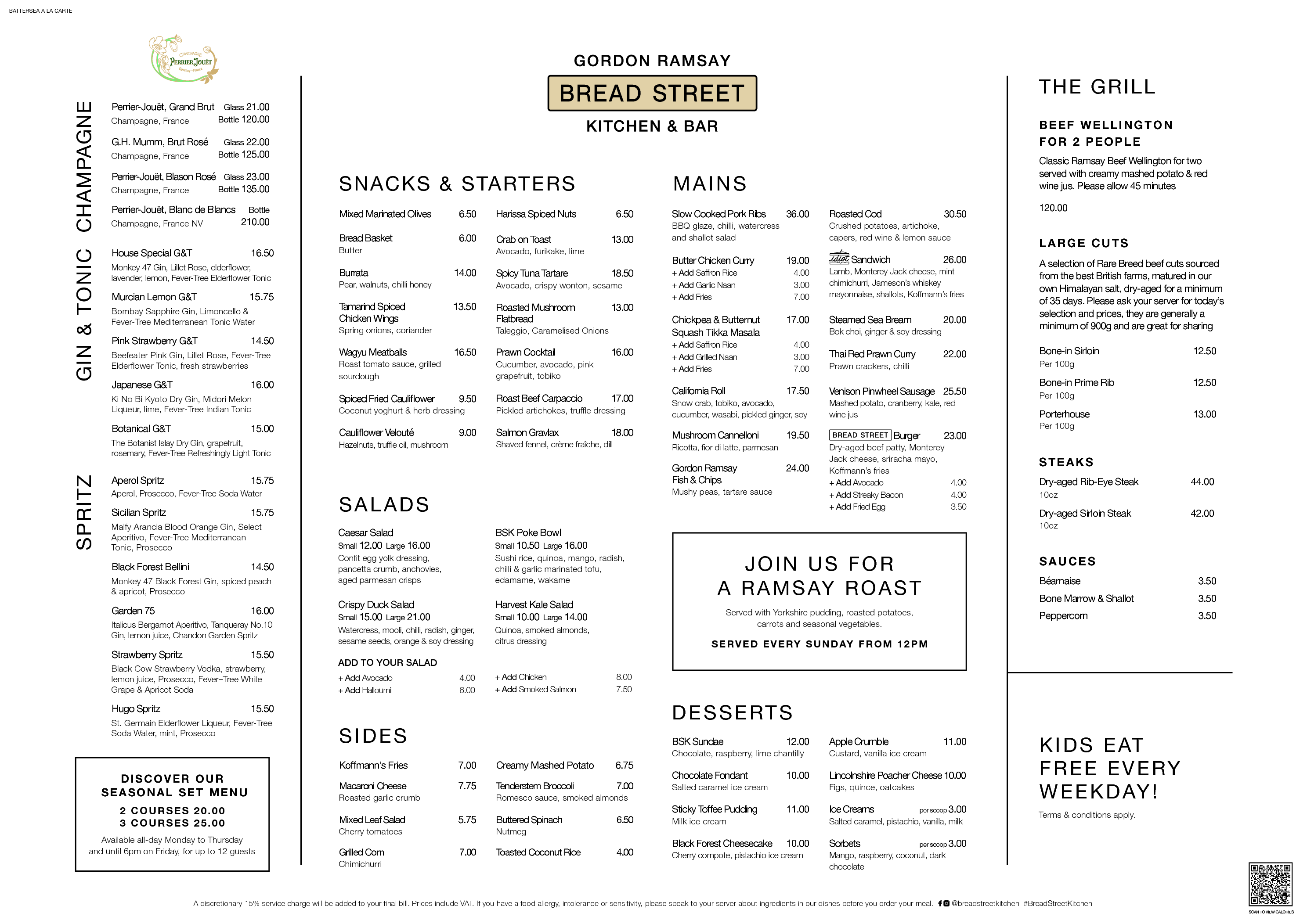 Menus | Bread Street Kitchen & Bar - Battersea | Gordon Ramsay Restaurants