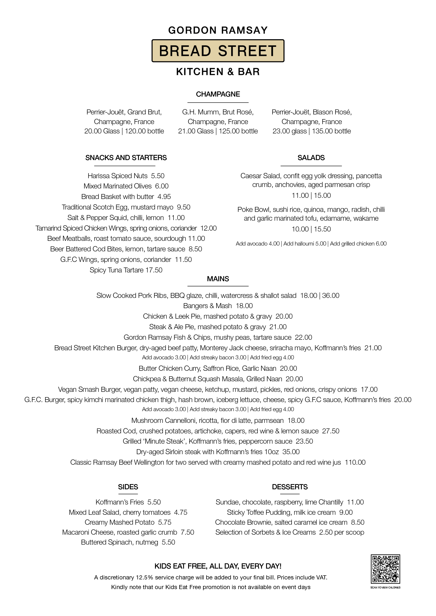 Menus | Bread Street Kitchen, Bar & Rooftop - Stratford | Gordon Ramsay ...
