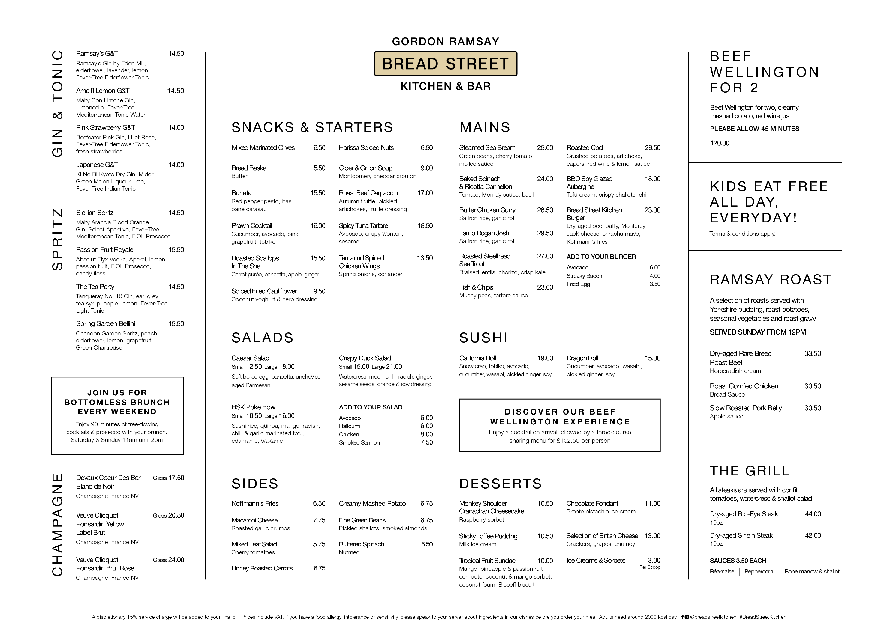 Menus - Bread Street Kitchen & Bar - St Paul's | Gordon Ramsay Restaurants