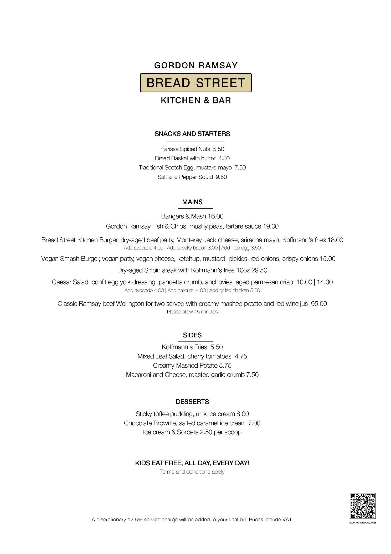 Gordon Ramsay Restaurants Menu