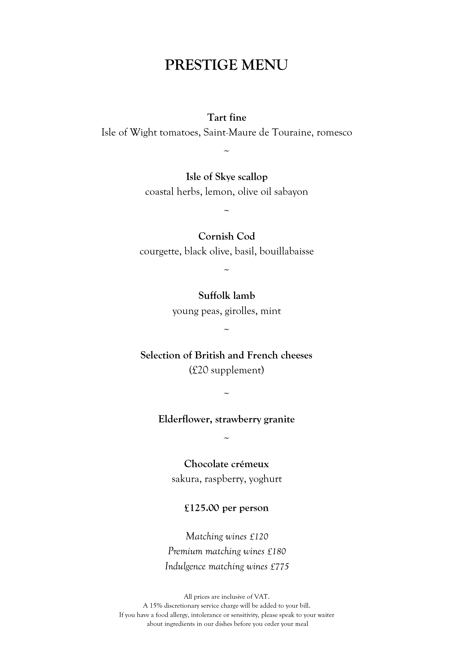 Menus - Pétrus by Gordon Ramsay, Knightsbridge | Gordon Ramsay Restaurants