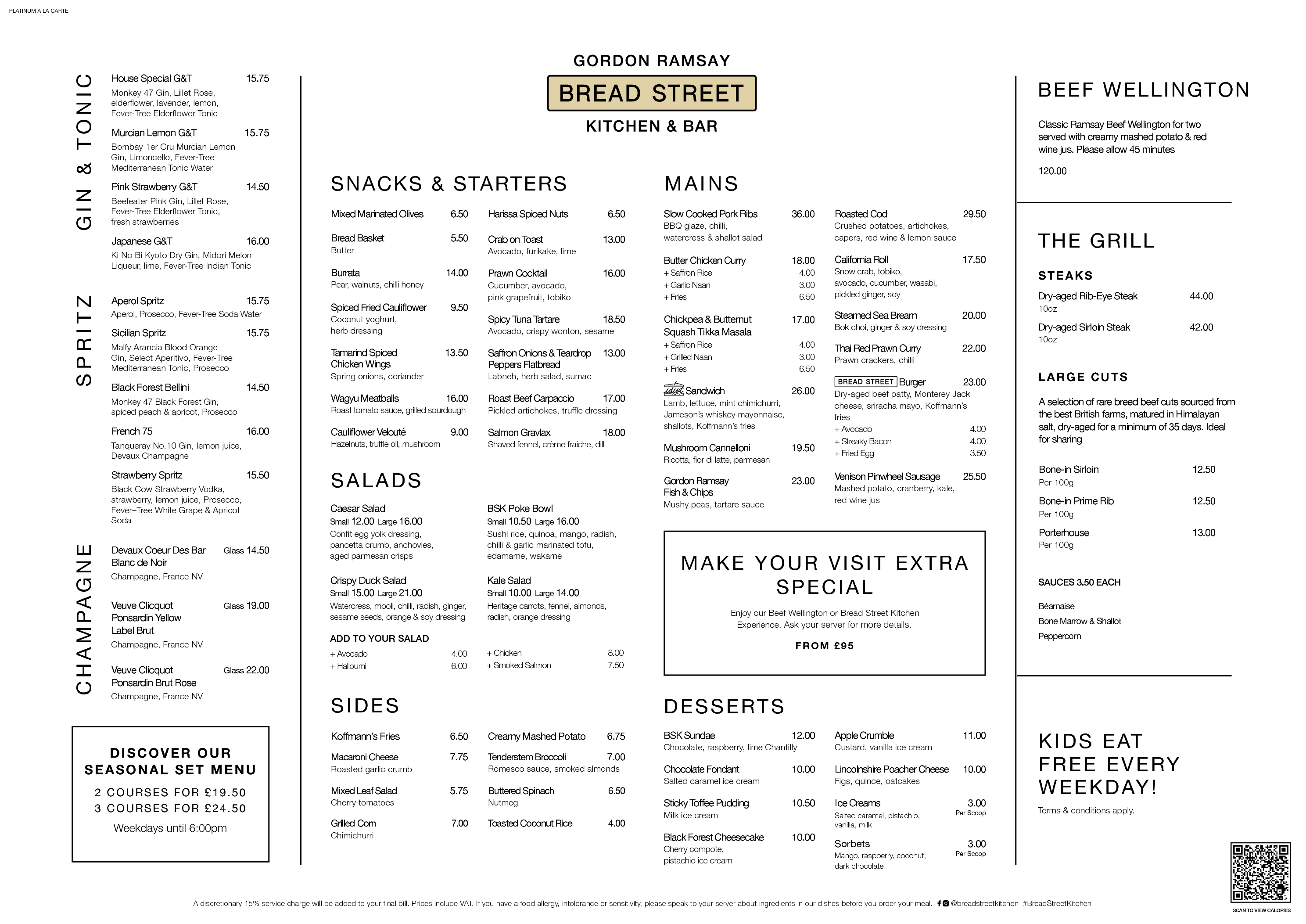 Menus | Bread Street Kitchen & Bar - Battersea | Gordon Ramsay Restaurants