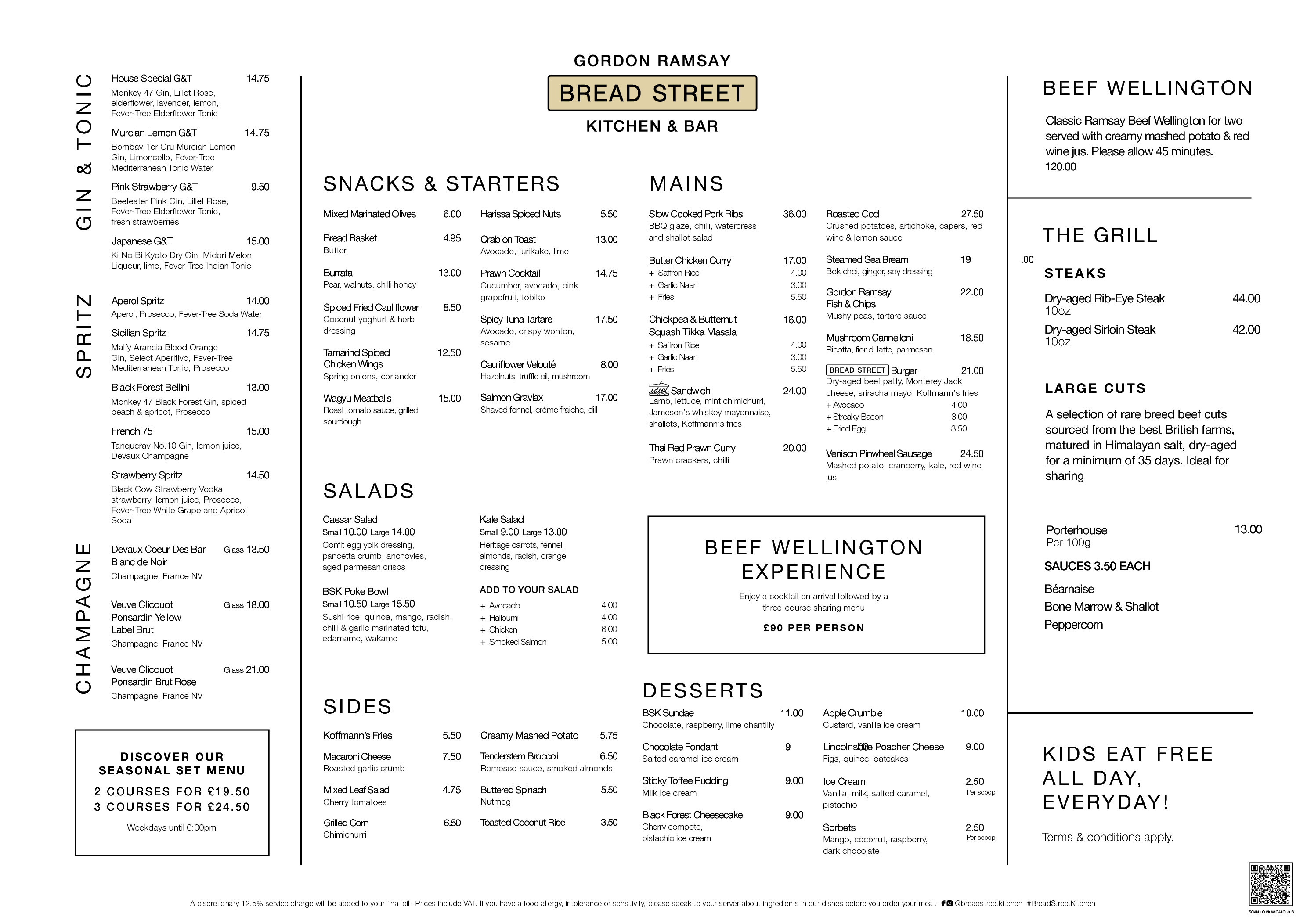 Menus | Bread Street Kitchen & Bar - Liverpool | Gordon Ramsay Restaurants