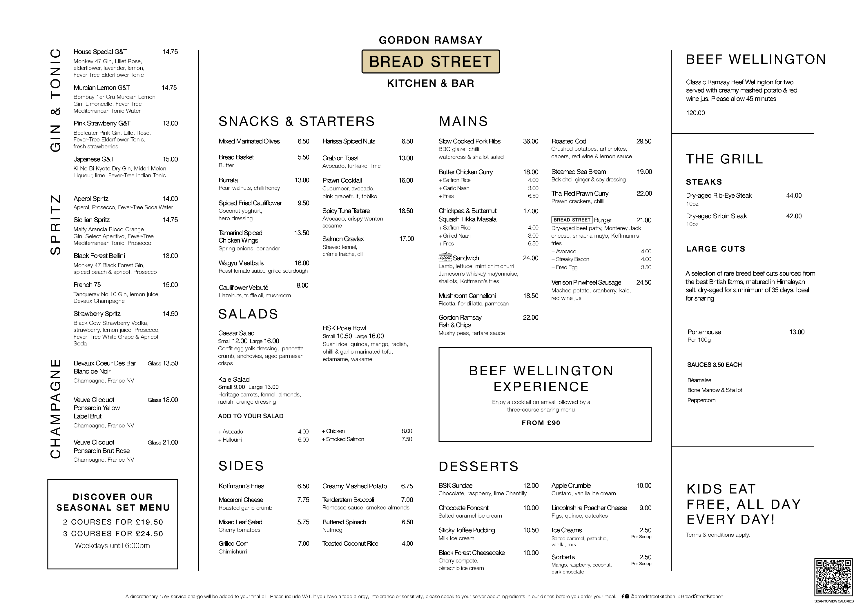 Menus - Bread Street Kitchen & Bar - Southwark | Gordon Ramsay Restaurants