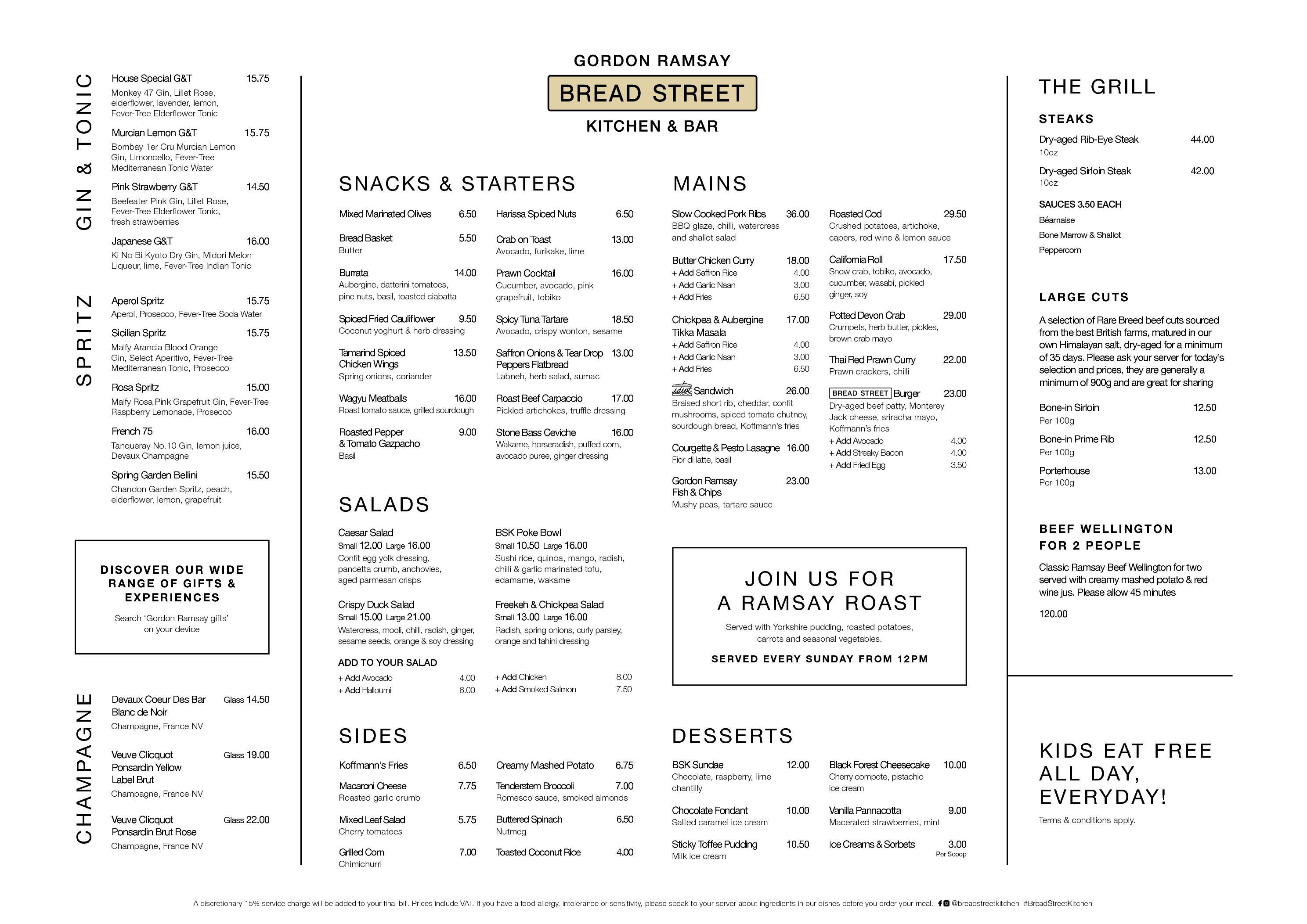 Gordon Ramsay Restaurants Menu