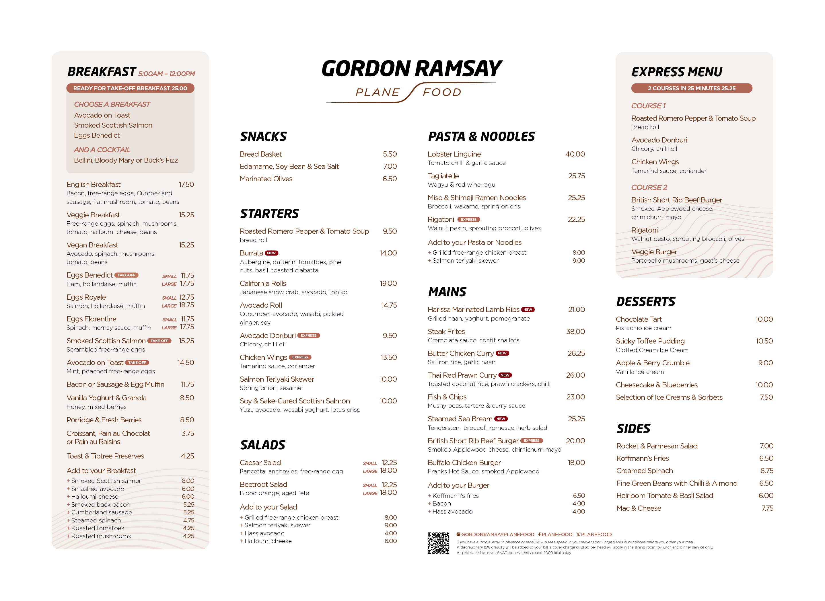 Menus - Plane Food | Gordon Ramsay Restaurants