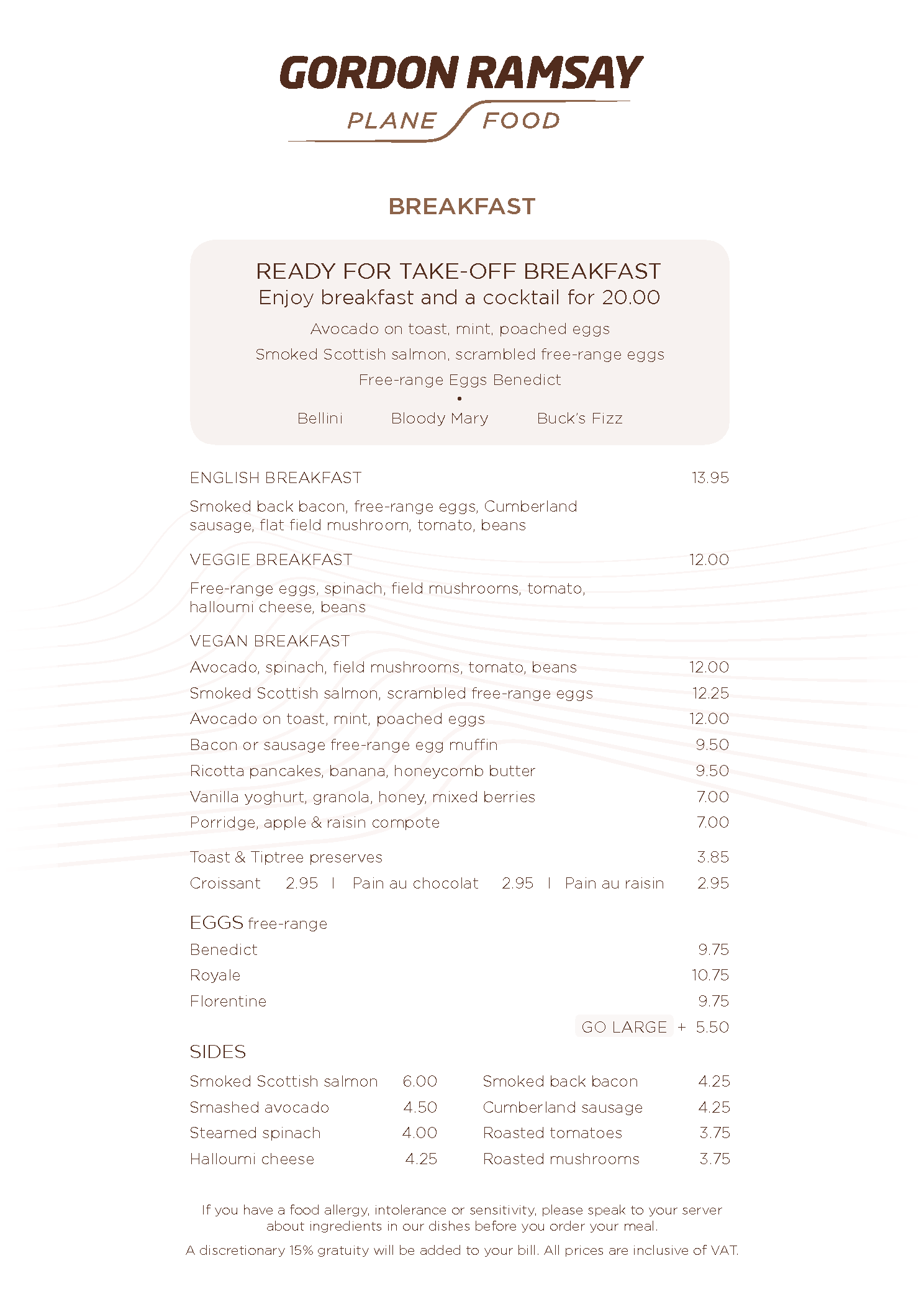 Menus - Plane Food | Gordon Ramsay Restaurants