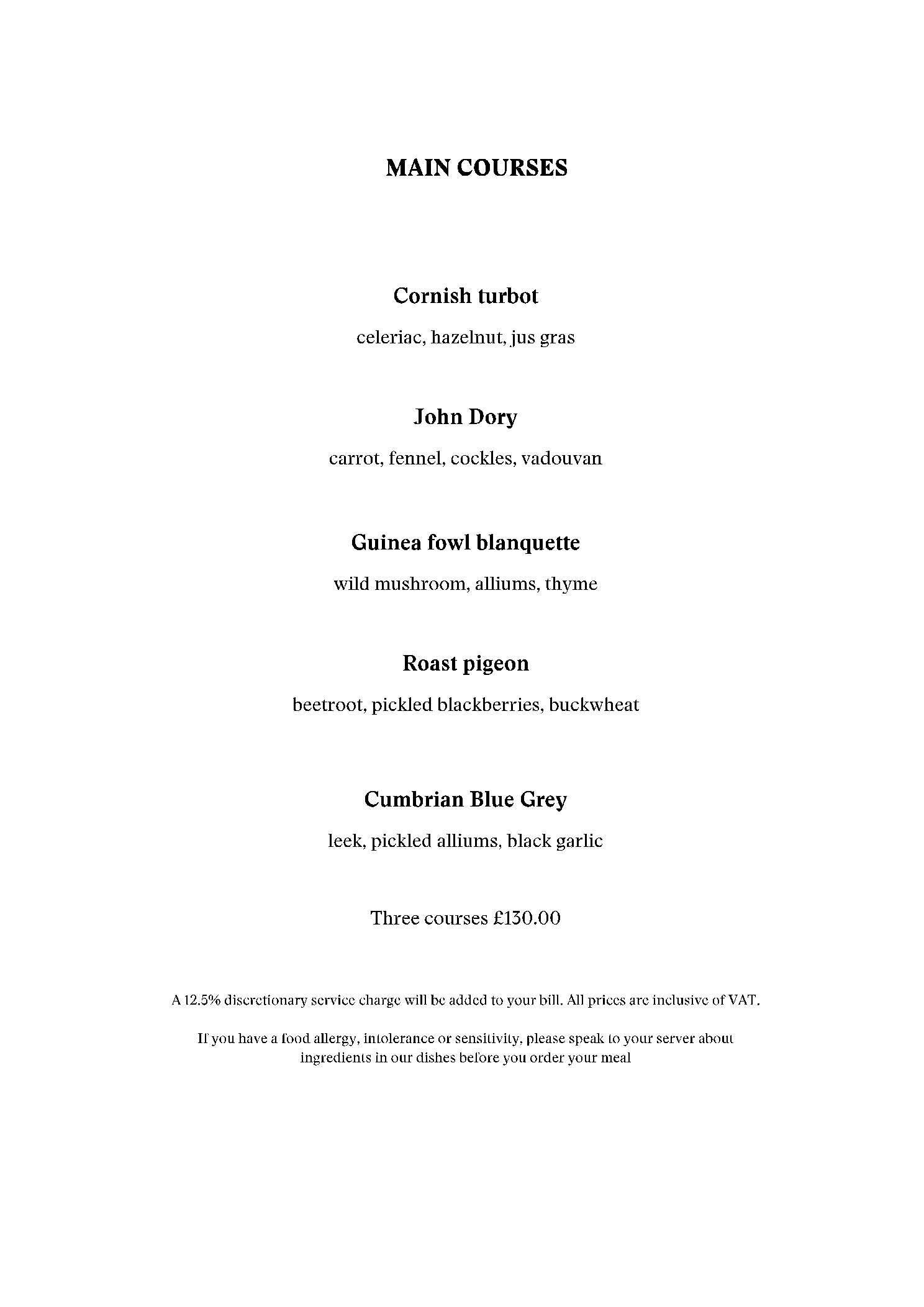 Menus | Restaurant Gordon Ramsay