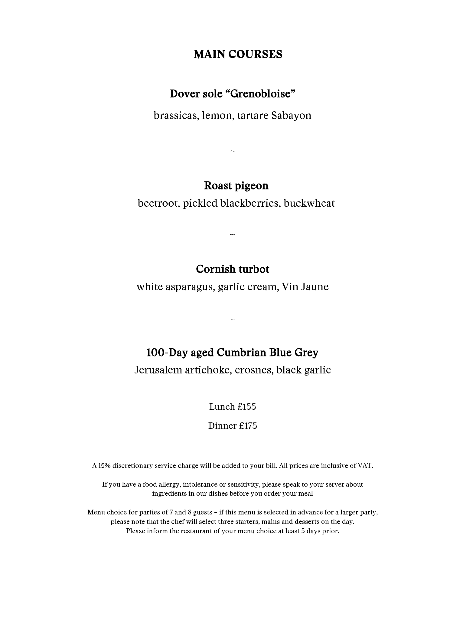 Menus | Restaurant Gordon Ramsay