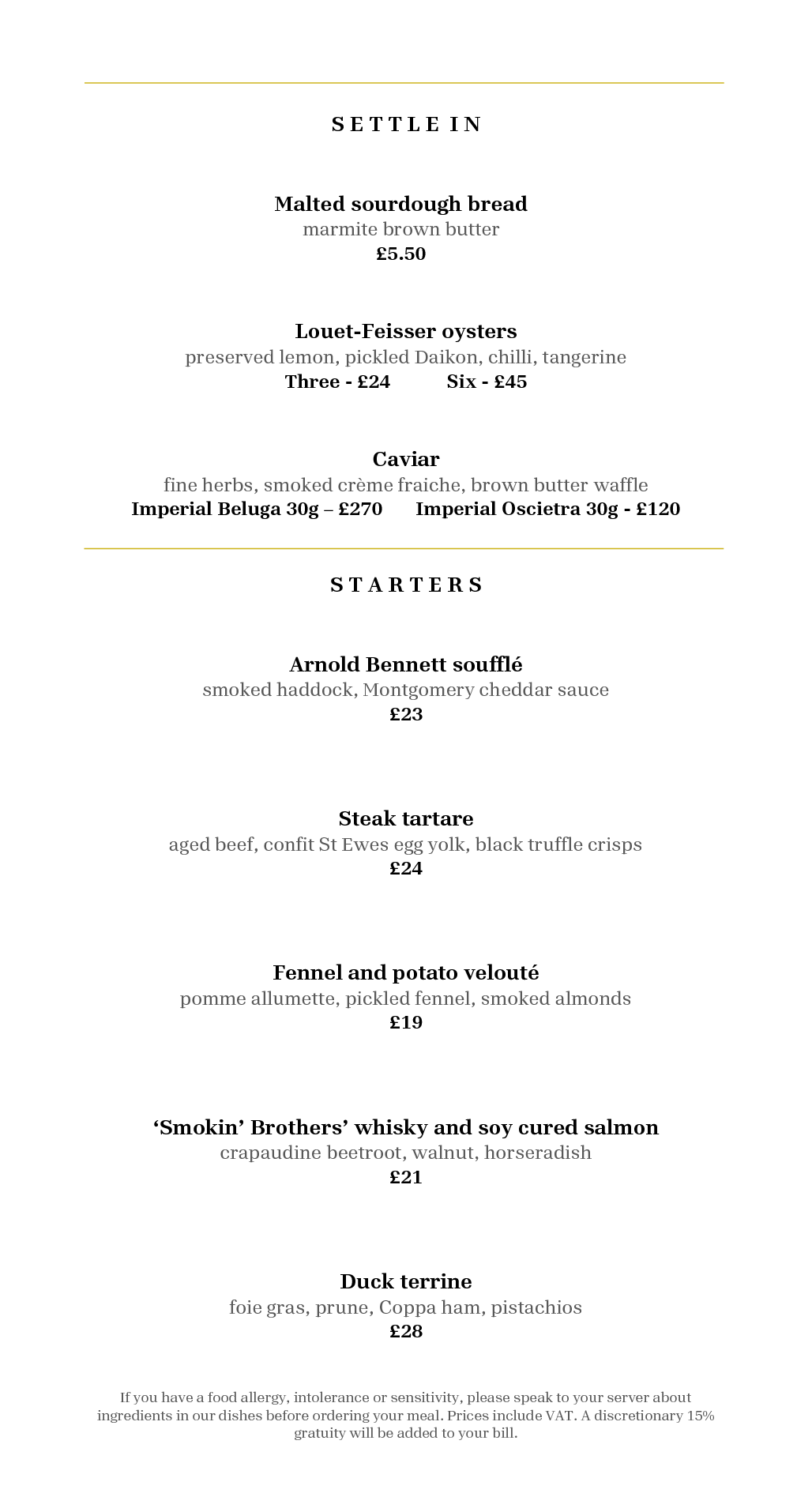 Menus - Savoy Grill | Gordon Ramsay Restaurants