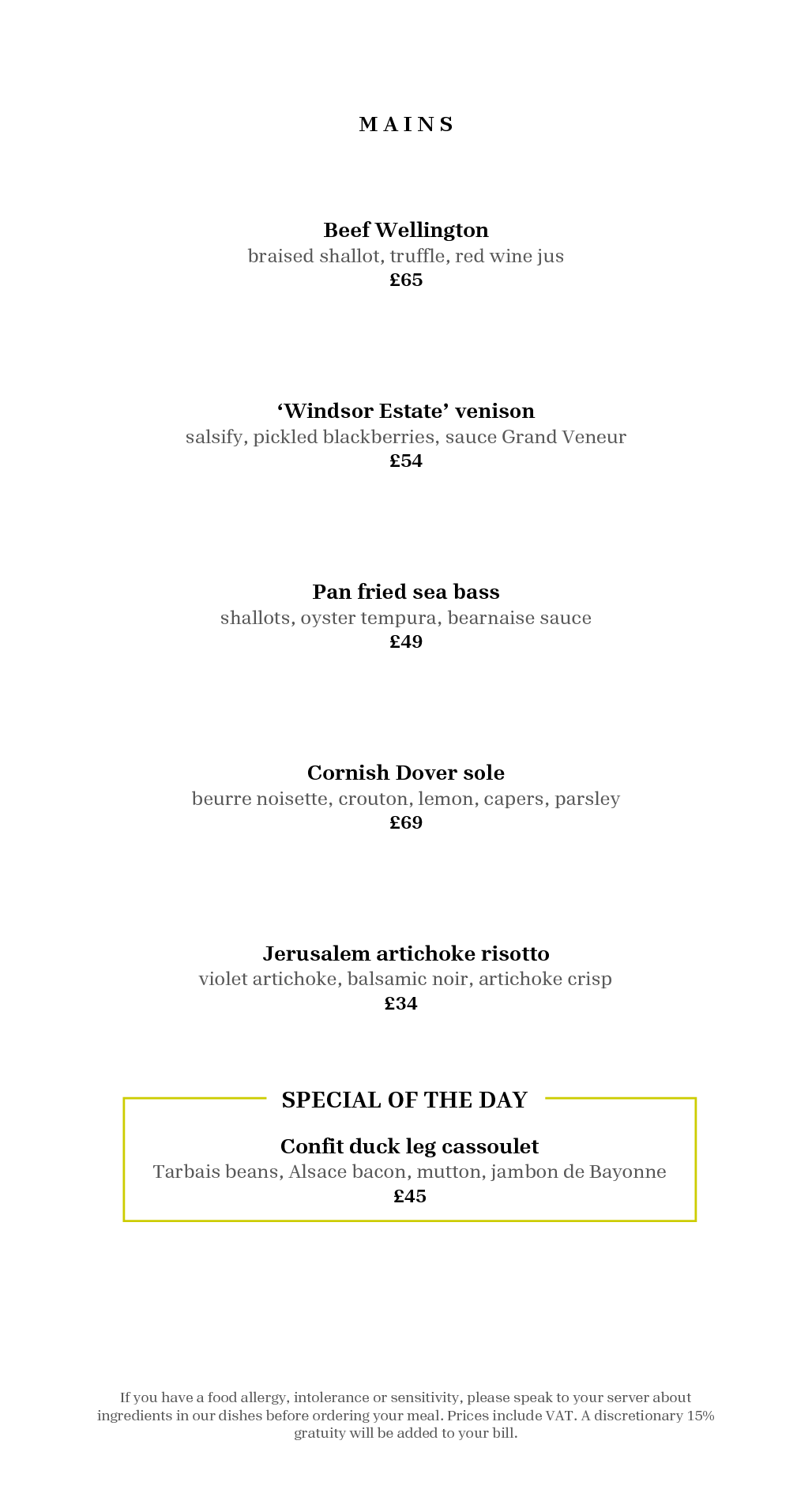 Menus - Savoy Grill | Gordon Ramsay Restaurants