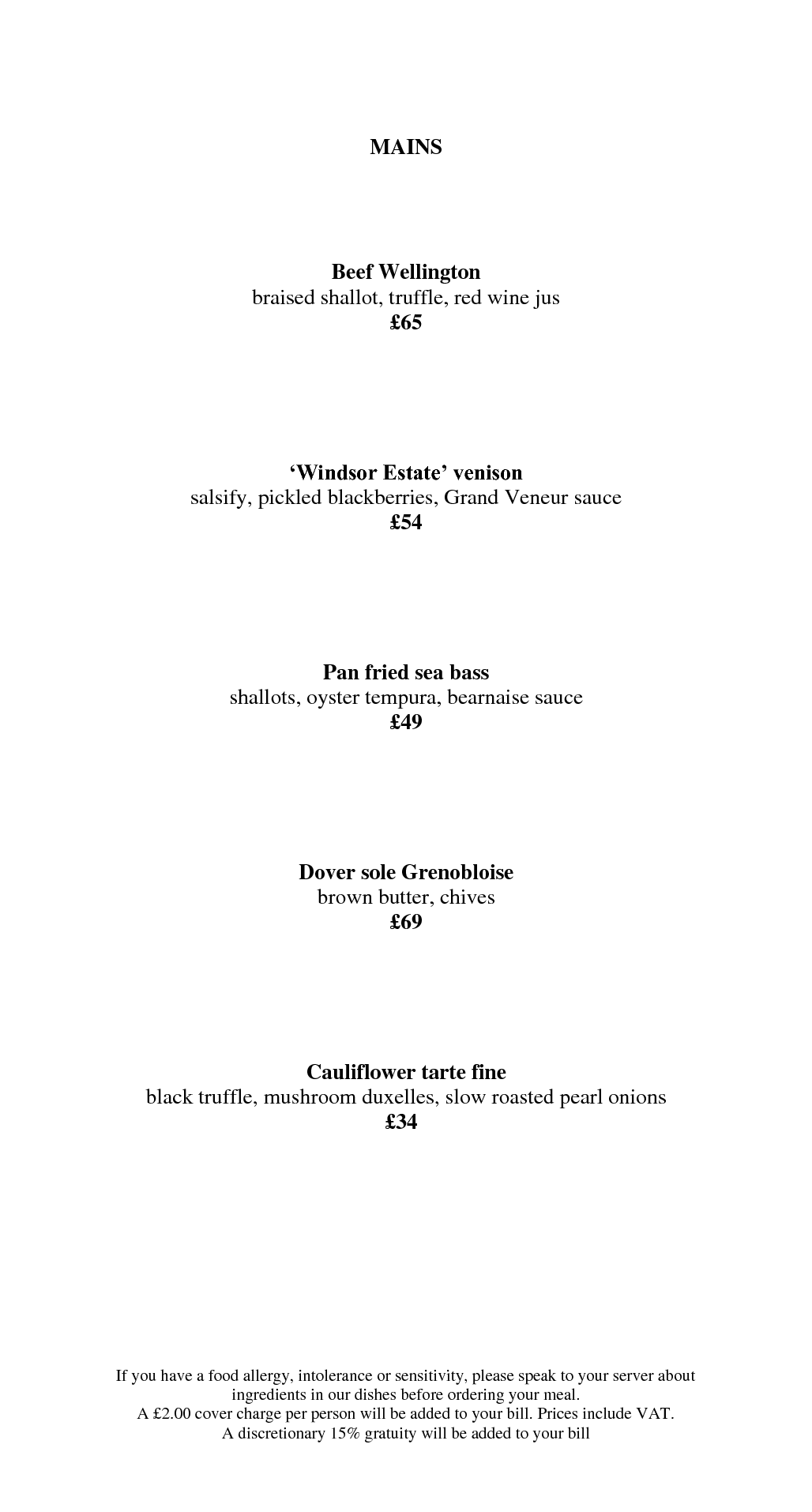 Menus - Savoy Grill | Gordon Ramsay Restaurants