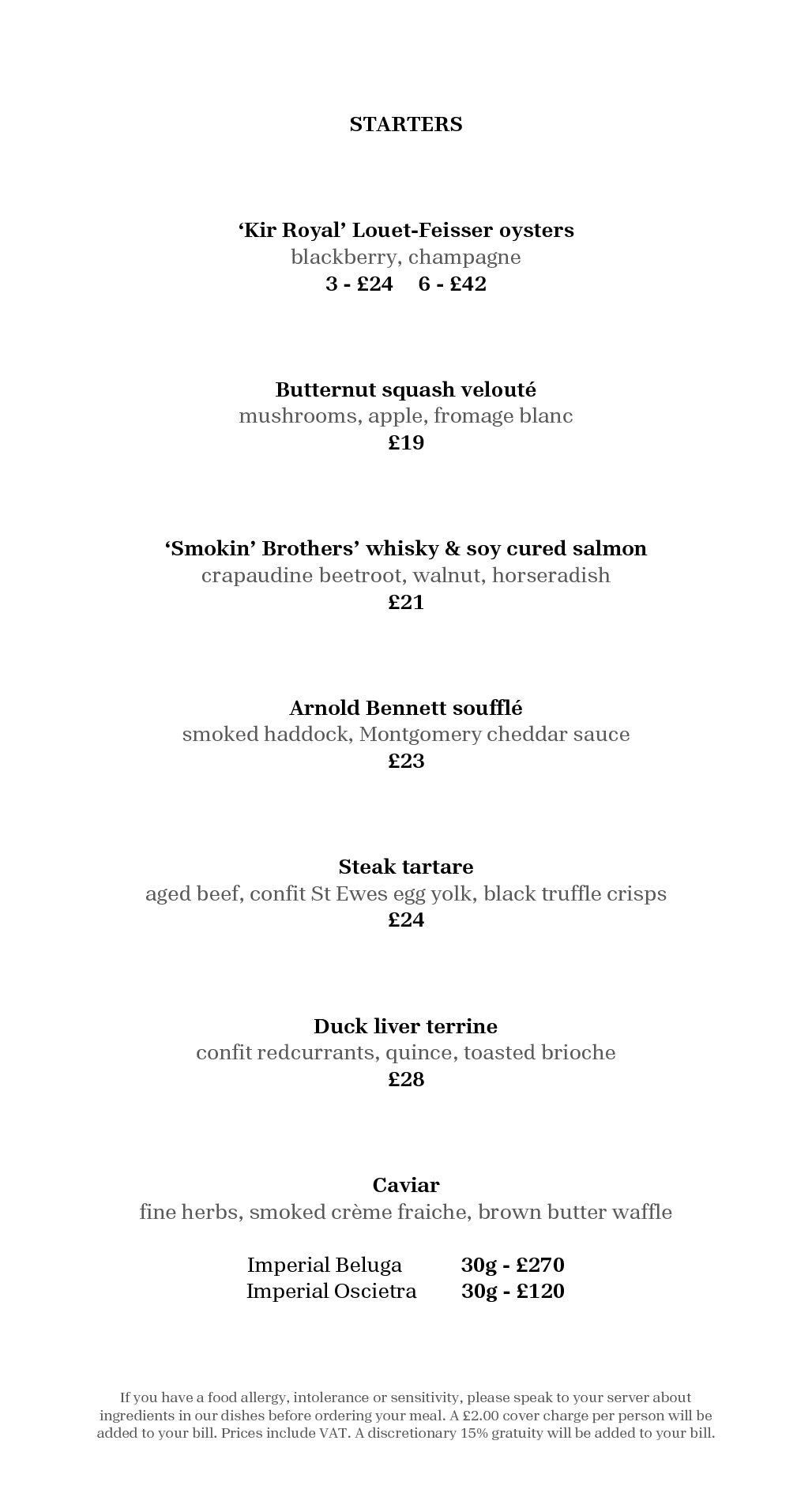 Menus - Savoy Grill | Gordon Ramsay Restaurants