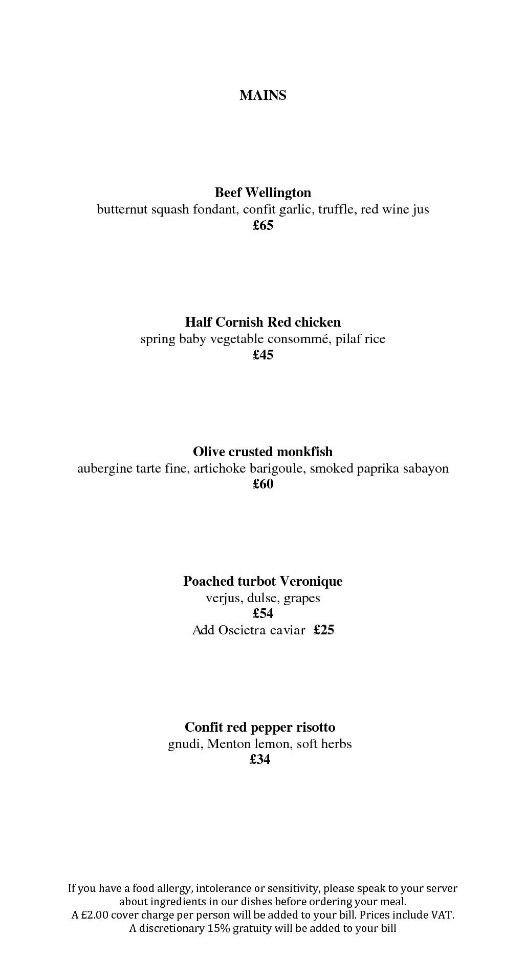 Menus - Savoy Grill | Gordon Ramsay Restaurants