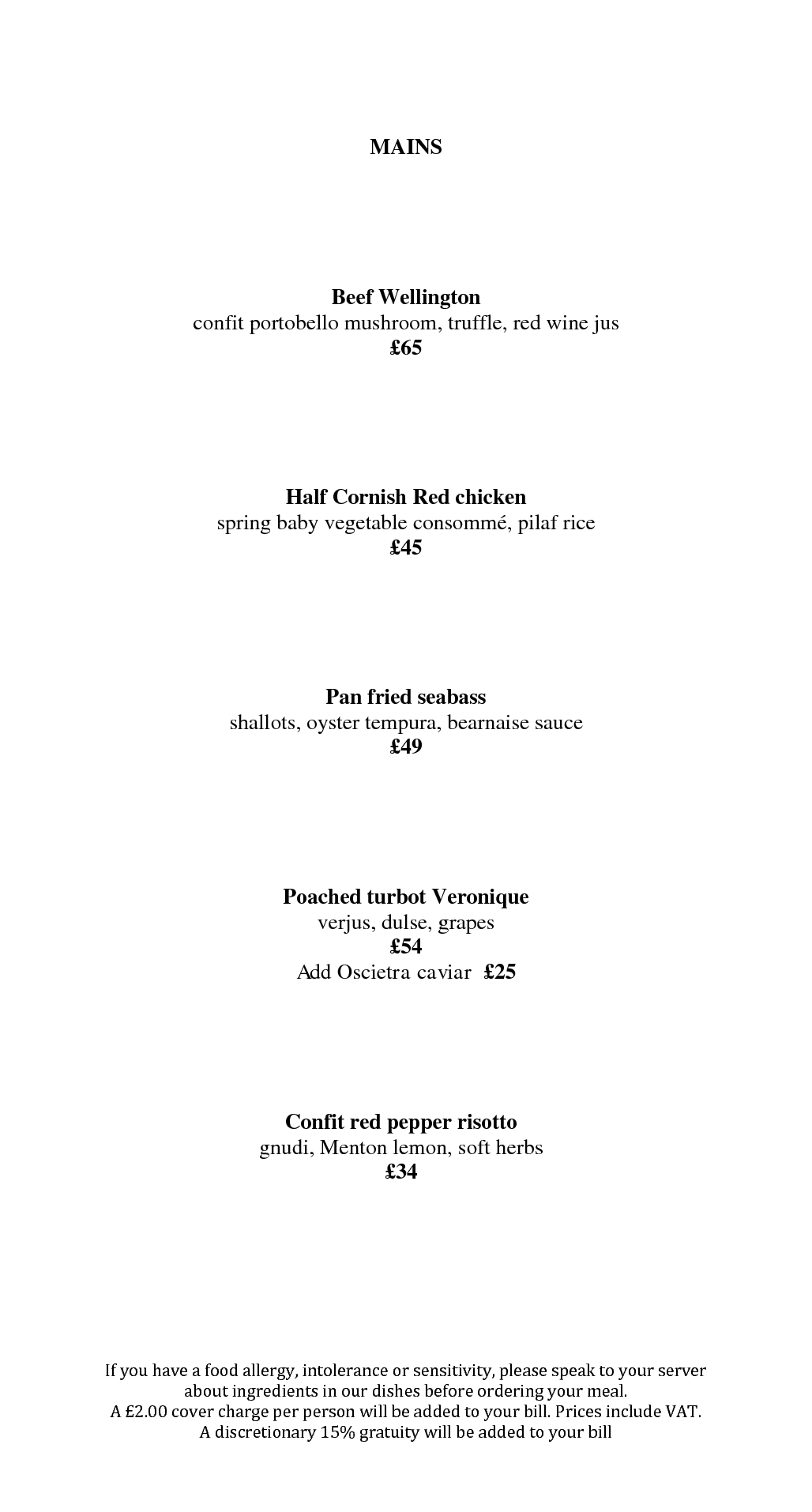 Menus - Savoy Grill | Gordon Ramsay Restaurants