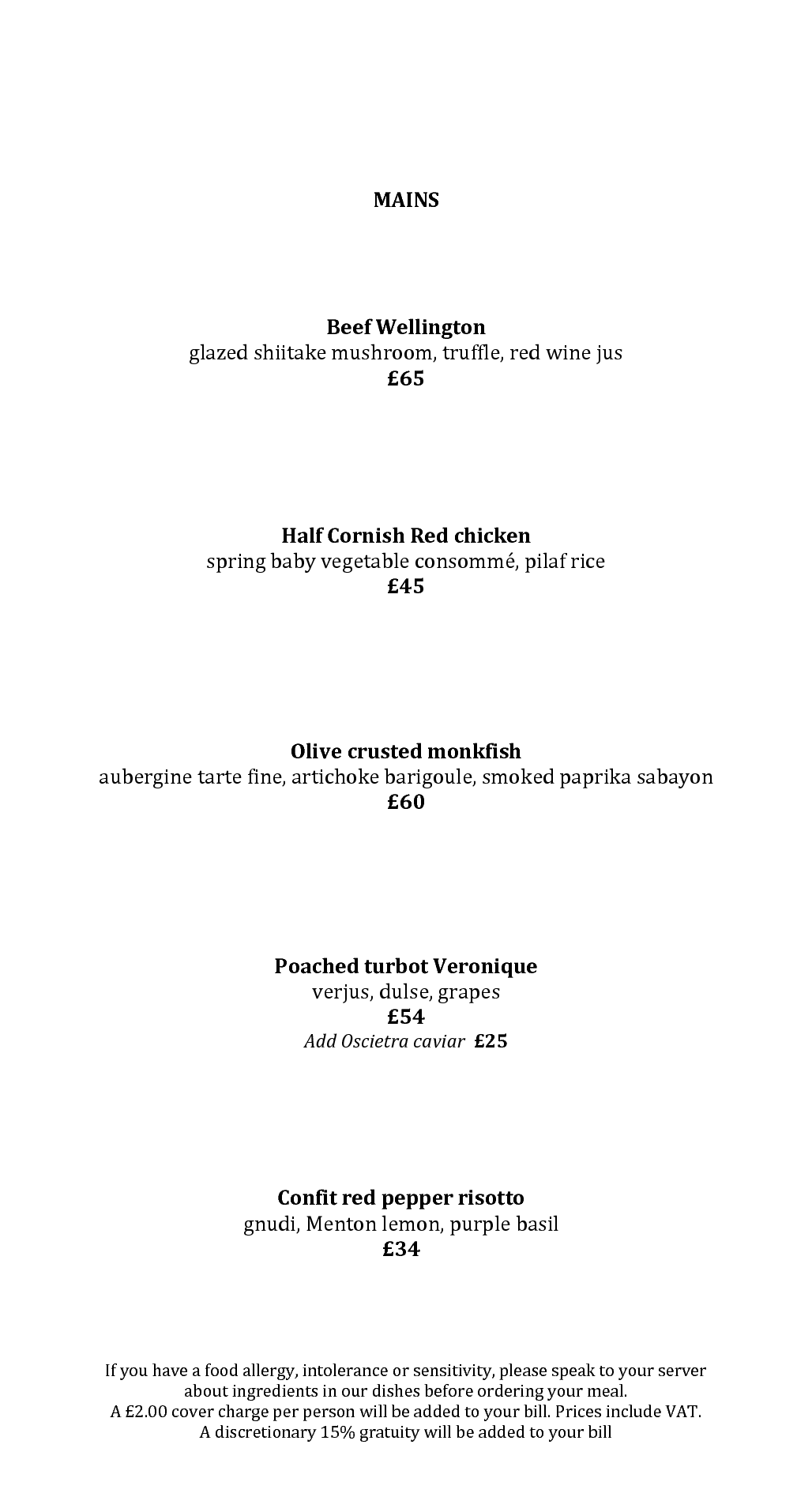 Menus - Savoy Grill | Gordon Ramsay Restaurants