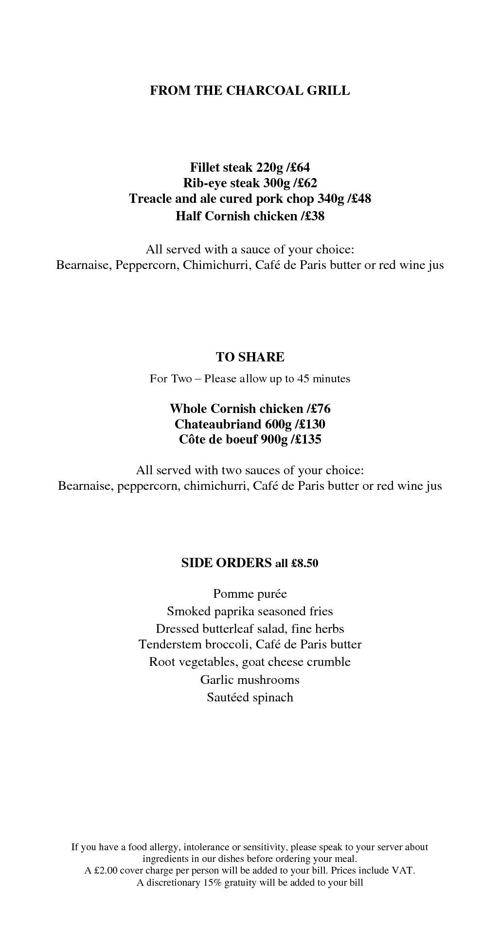 Menus - Savoy Grill | Gordon Ramsay Restaurants
