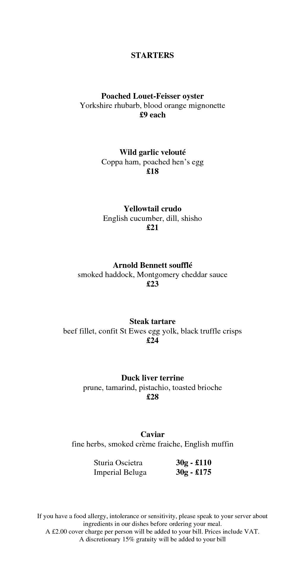 Menus - Savoy Grill | Gordon Ramsay Restaurants