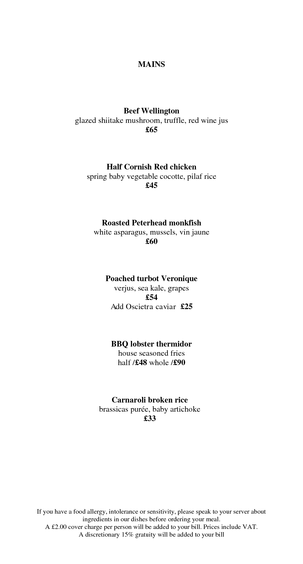 Menus - Savoy Grill | Gordon Ramsay Restaurants