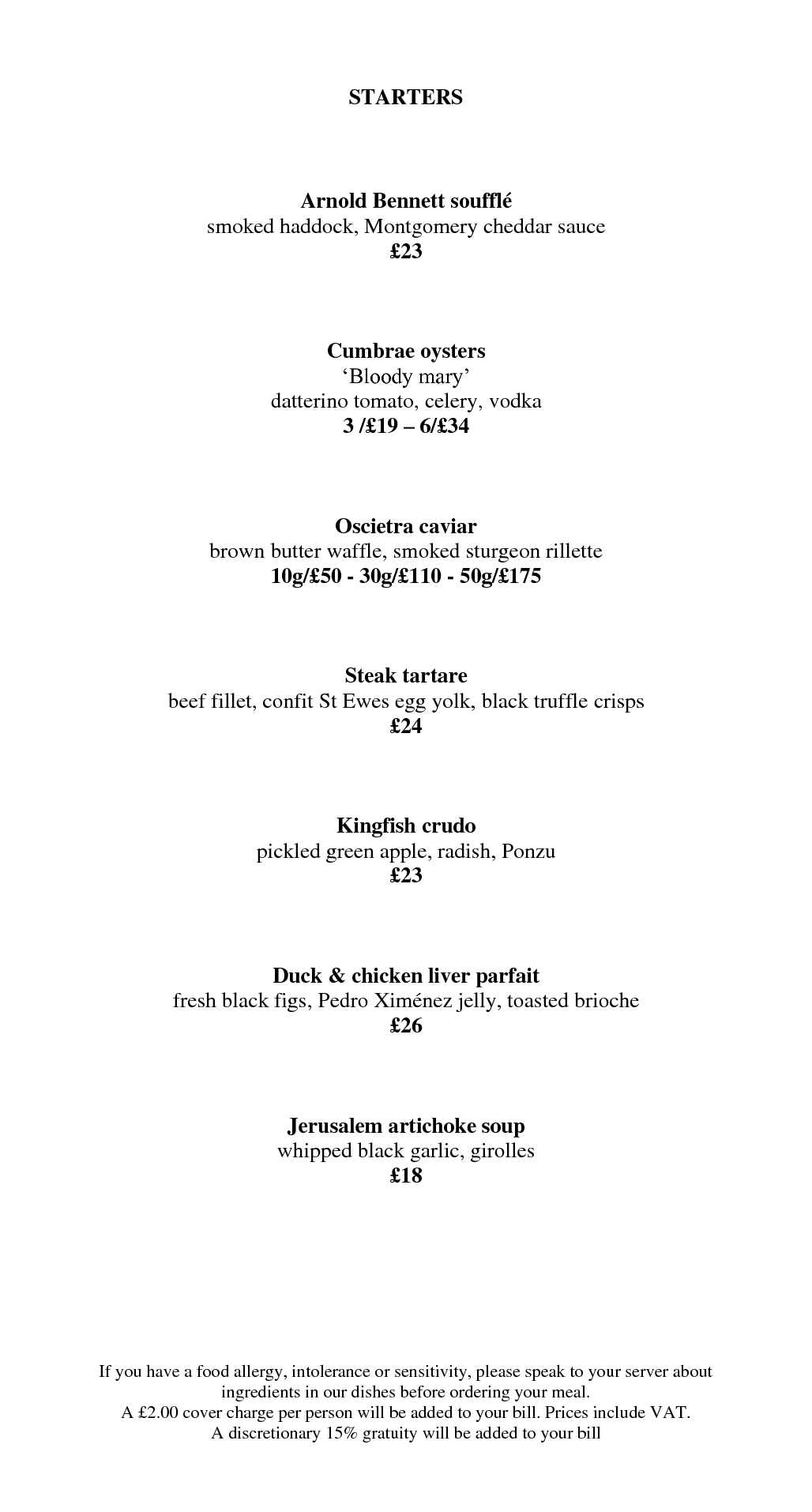 Menus - Savoy Grill | Gordon Ramsay Restaurants