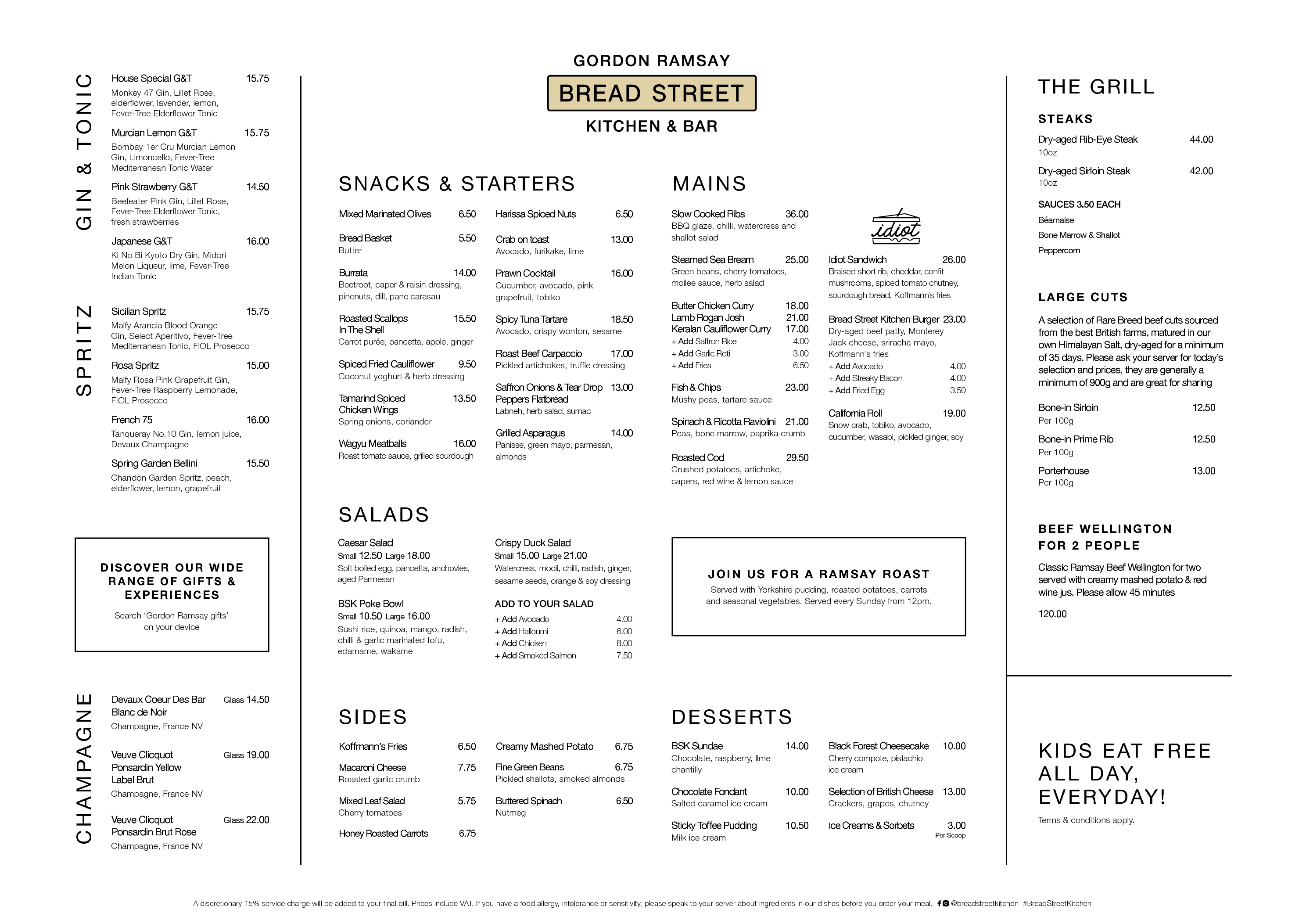 Menus - Bread Street Kitchen & Bar - St Paul's | Gordon Ramsay Restaurants